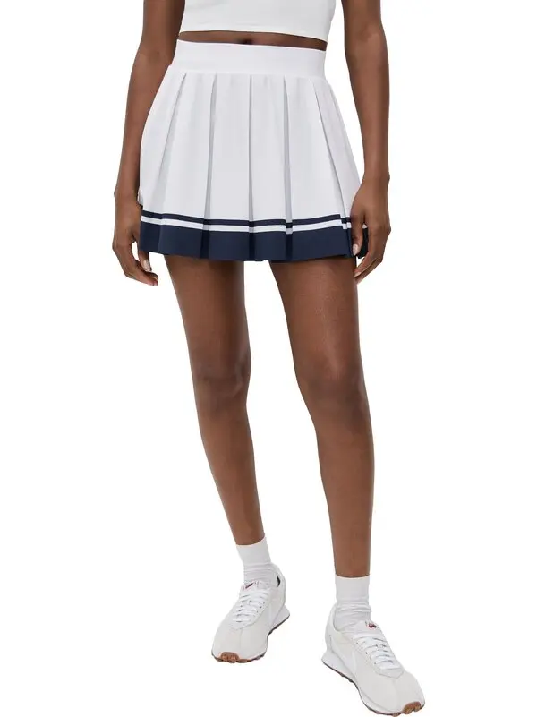 Varley Mariam Midrise Stripe Hem Skort - White/blue Nights