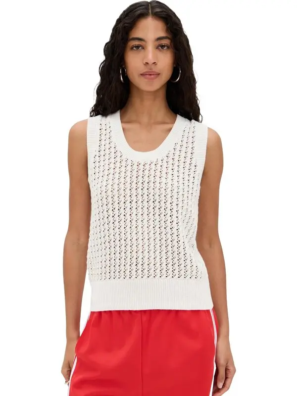 Varley Ferns Open Knit Tank - Snow White