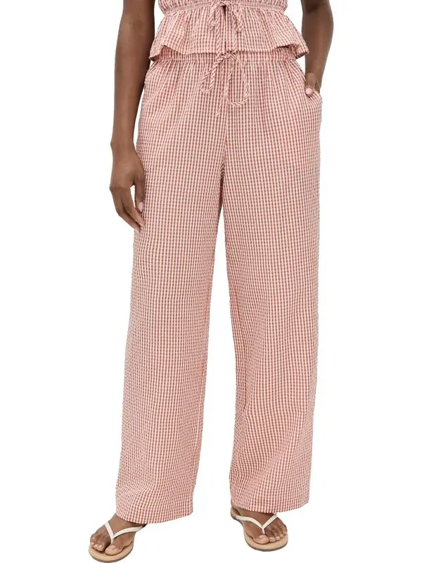 WAYF Nina Pants - Clay Seersucker