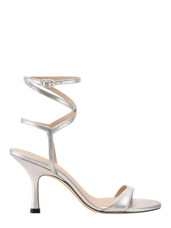 STUART WEITZMAN Nudist Ankle-wrap Sandals - Silver