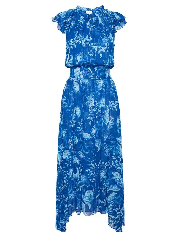 Misa Mariposa Chiffon Midi Dress - Figi Blue