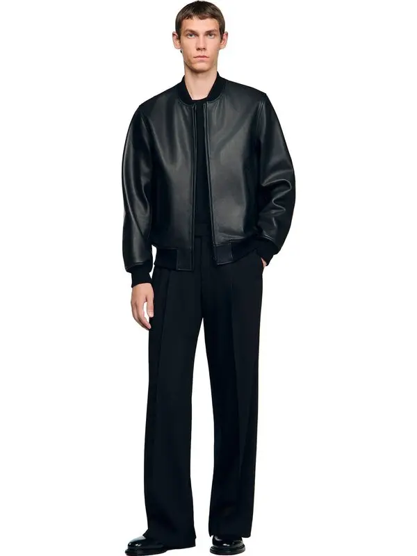 Sandro Leather Jacket - Black