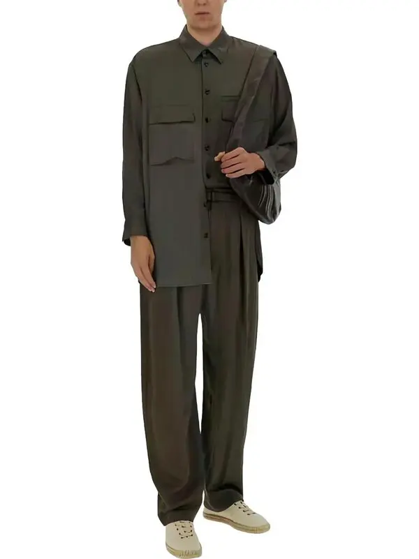LEMAIRE Pleated-detail Trousers - Brown