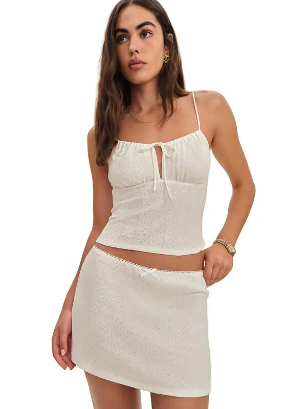 REFORMATION Emily Knit Mini Skirt - Gossamer
