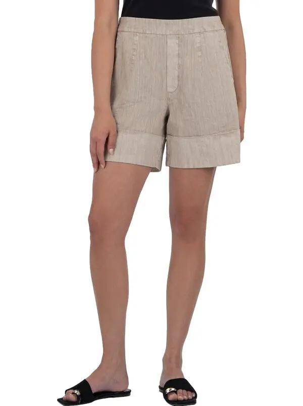 Kut From The Kloth Linen Blend Pull-on Shorts - Wheat