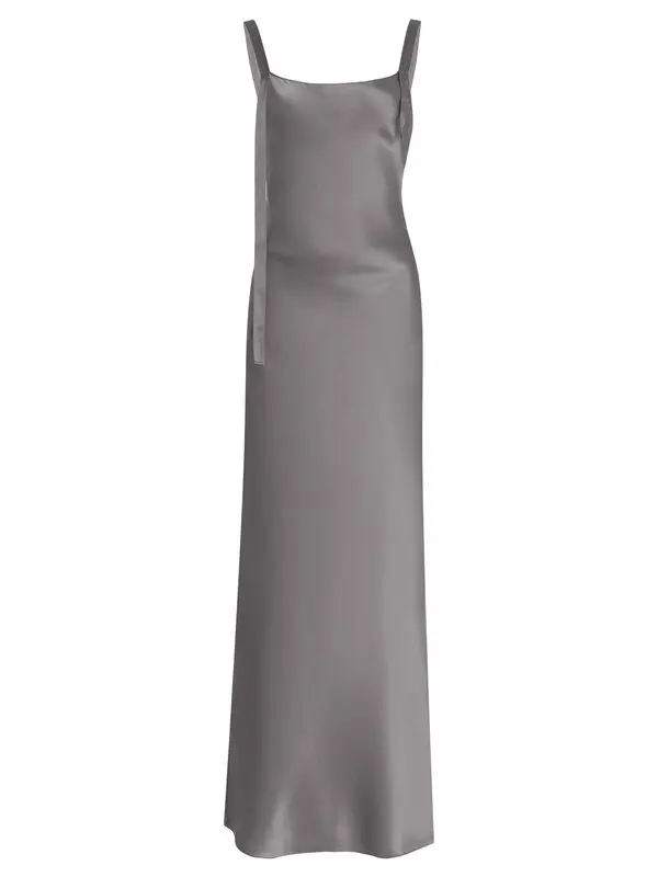 THE GARMENT Catania Silk Maxi Slip Dress - Grey