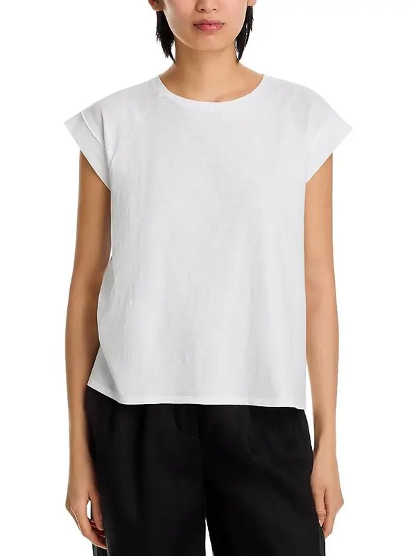 Eileen Fisher Round Neck Raglan Top - White
