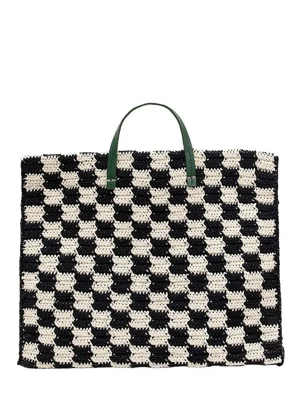 Clare V. Summer Simple Tote - Black/cream