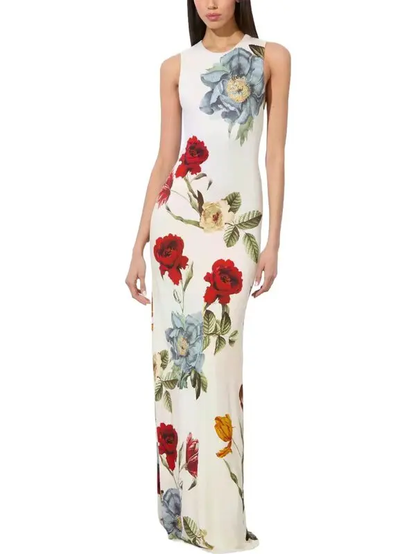 Alice + Olivia Delora Floral-print Maxi Dress - White