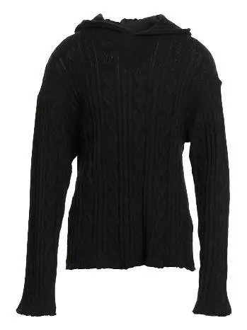DISCLAIMER Cable-knit Hooded Sweater - Black