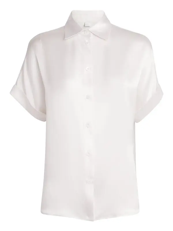 Eleventy Silk Short-sleeve Shirt - White