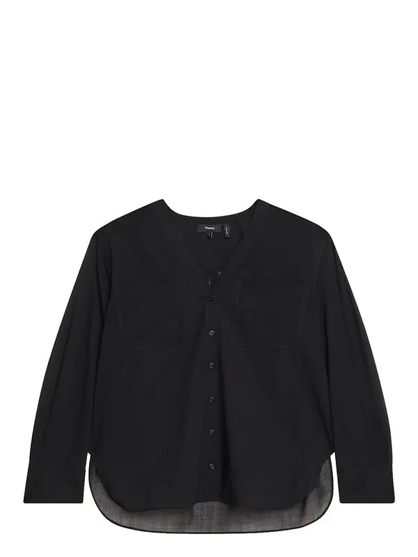 Theory Oversized Button-front Shirt - Black
