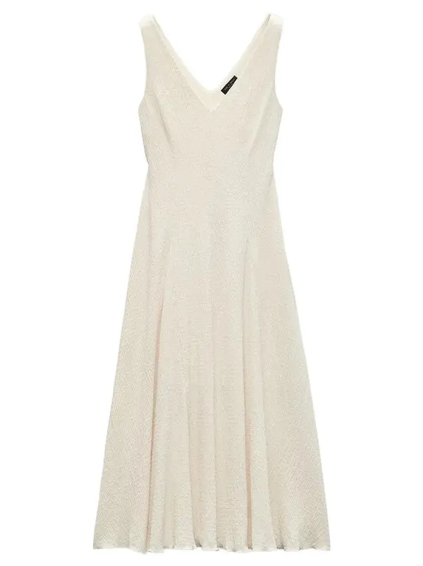 Rag & Bone Lou V-neck Midi Dress - Ivory