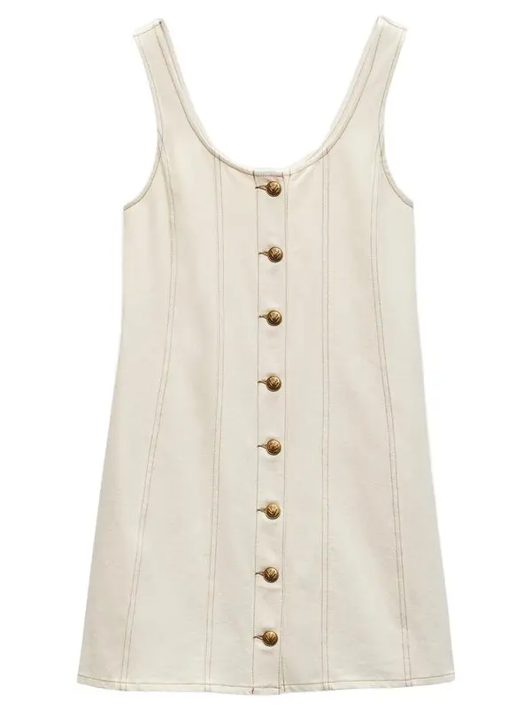 Rag & Bone Featherweight Laney Button-front Mini Dress - Ecru