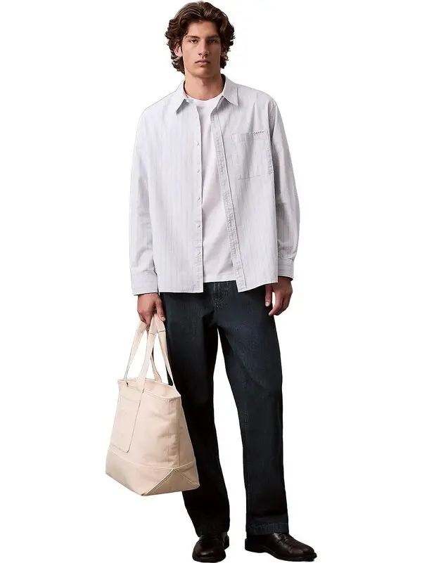 Calvin Klein Linen Cotton Denim Pull-on Pants - Dark Moon