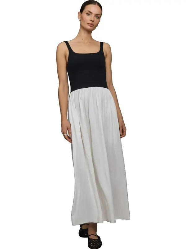 Carbon38 Linen & Melt Dress - Black/white