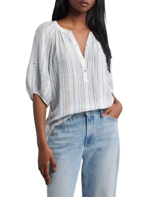 Rails Shoshanna Stripe Linen Blend Top - Antibes Stripe