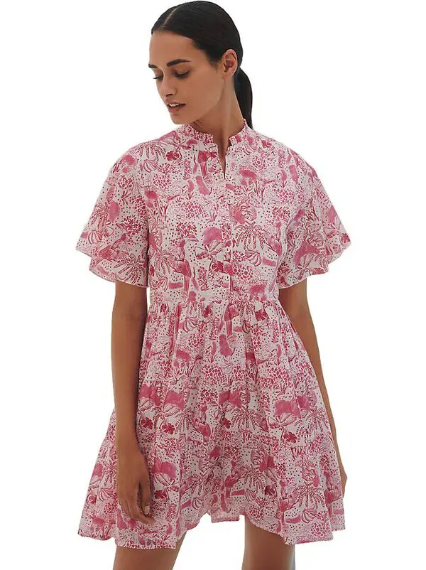 RO'S GARDEN Vibeka Mini Dress - Pink Pattern