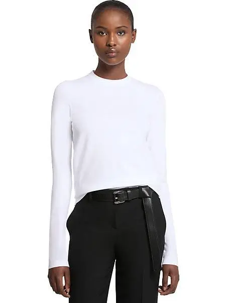Michael Kors Stretch Viscose Long-sleeve Shirt - White