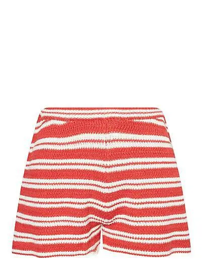 4TH & RECKLESS Antonia Stripe Cotton-blend Knitted Shorts - Red Stripe
