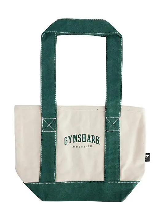 GYMSHARK Collegiate Mini Cotton-blend Tote Bag - White
