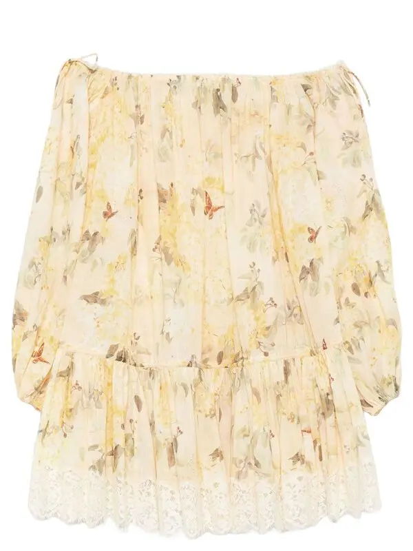 Zimmermann Cascadian Mini Dress - Yellow