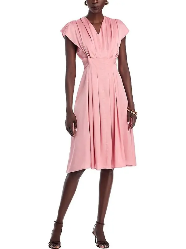 Misook Fit And Flare Dress - Light Honey Suckle