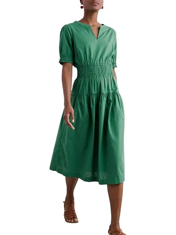 SEASALT CORNWALL Edith Organic Cotton Midi Dress - Pine