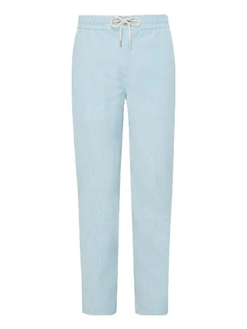 Vilebrequin Wool Regular Pants Micro Rayures Tailoring Pan Parc - Blue