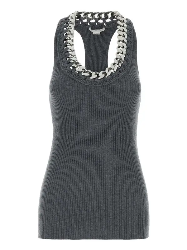 Stella McCartney Stretch Wool Blend Top - Grey