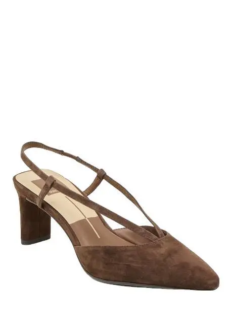 Dolce Vita Ginay Slingback Pumps - Dark Brown Suede