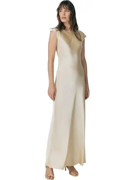 GHOST LONDON Averie Boat Neck Maxi Dress - Buttermilk