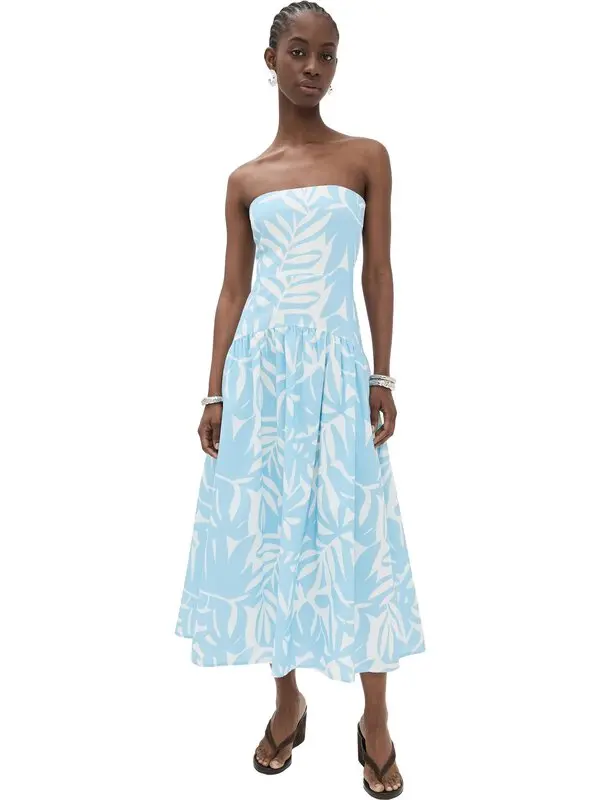 SEVEN WONDERS Addie Strapless Midi Dress - Matelo Sky