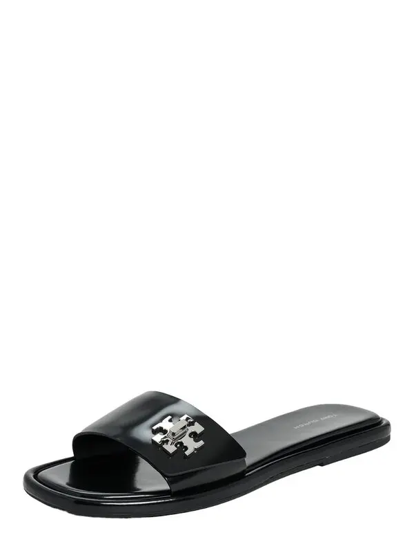 Tory Burch T Lock Slides - Perfect Black