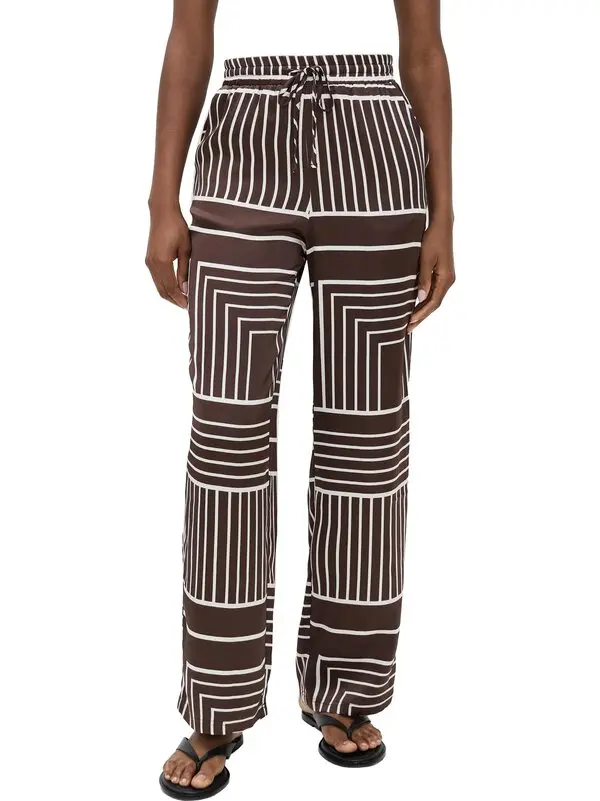 4TH & RECKLESS Amira Striped Trousers - Chocolate