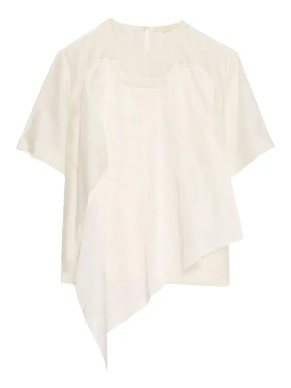 JASON WU Shantung And Crinkled Satin T-shirt - Ivory