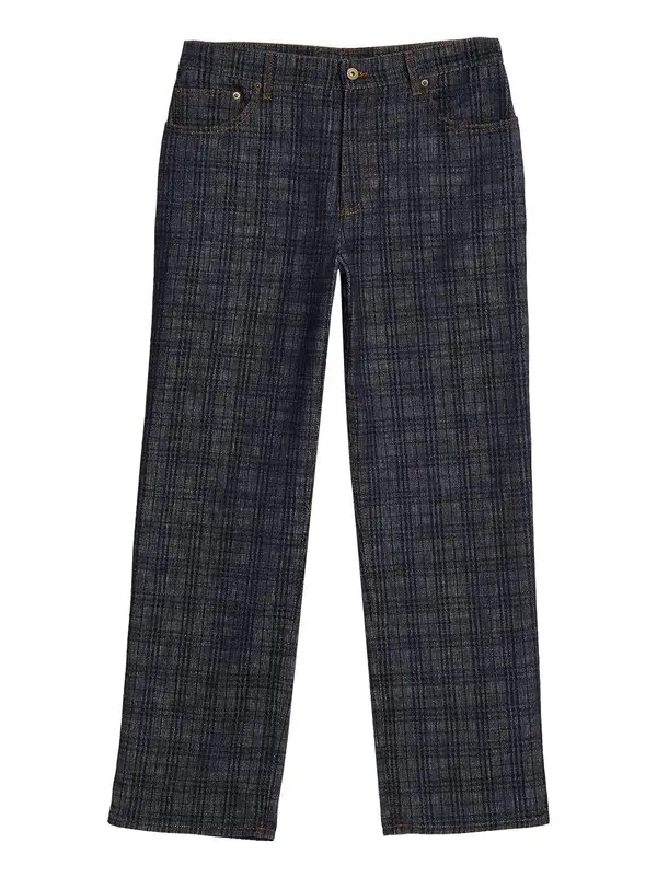 Burberry Check Five-pocket Pants - Indigo Ip Check