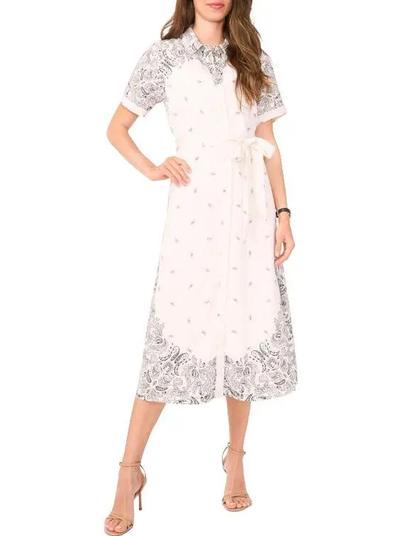 Halogen Bandana Print Shirtdress - Bright White