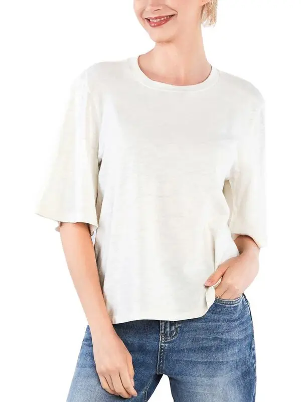 HINT OF BLU Oversized Crewneck T-shirt - Fresh Cream