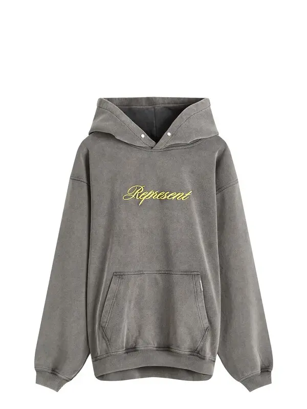 REPRESENT Script Logo Hoodie - Vintage Grey