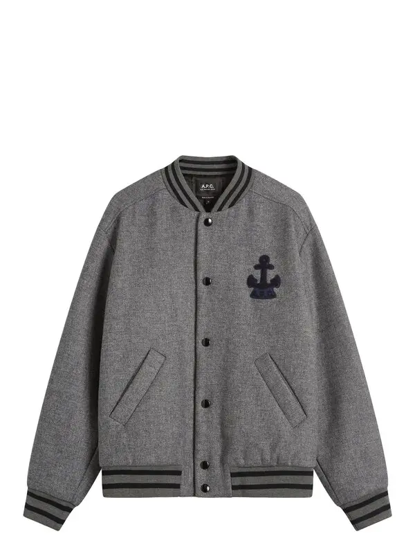 A.p.c. Micka Varsity Jacket - Heathered Grey