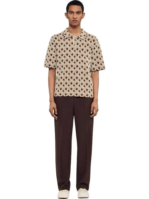 Sandro Rope Jacquard Terry Cardigan - Butter Cream