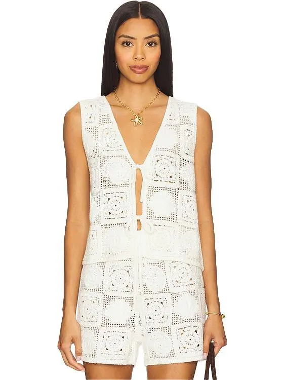 Rails X Lspace Paz Top - White Sea Shell Crochet