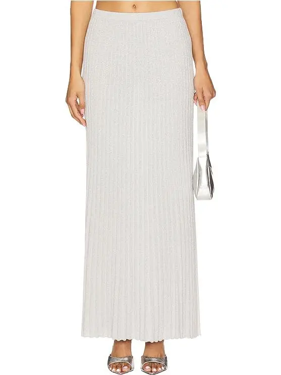 525 Spencer Lurex Pleated Maxi Skirt - Glacier Grey