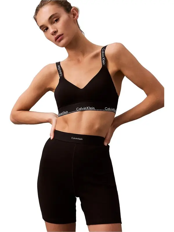 Calvin Klein Cotton Stretch Rib Bike Shorts - Black