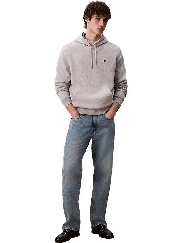 Calvin Klein Archive Logo Fleece Hoodie - Grey Heather