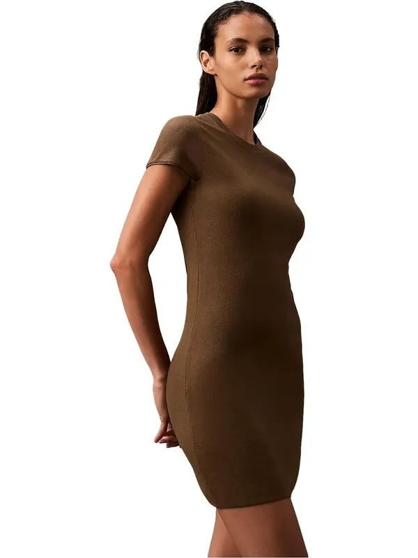 Calvin Klein Tech Knit Mini Dress - Tarmac