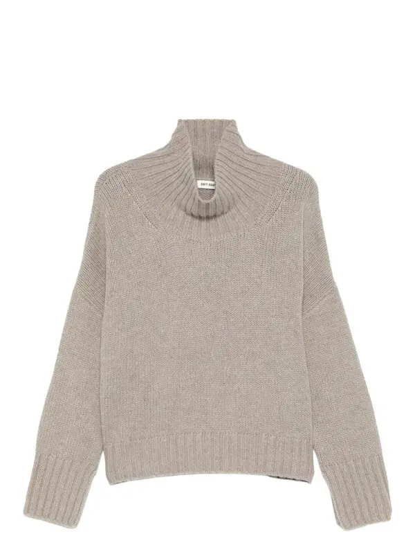 Soft Goat Girlfriend Cashmere Turtle-neck Jumper - Light Grey