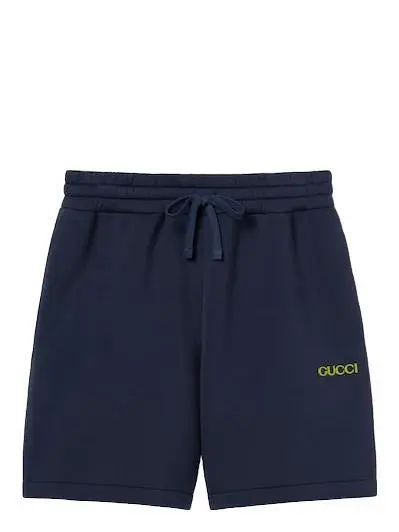 Gucci Jersey Basketball Fit Shorts With Logo Patch - Blue