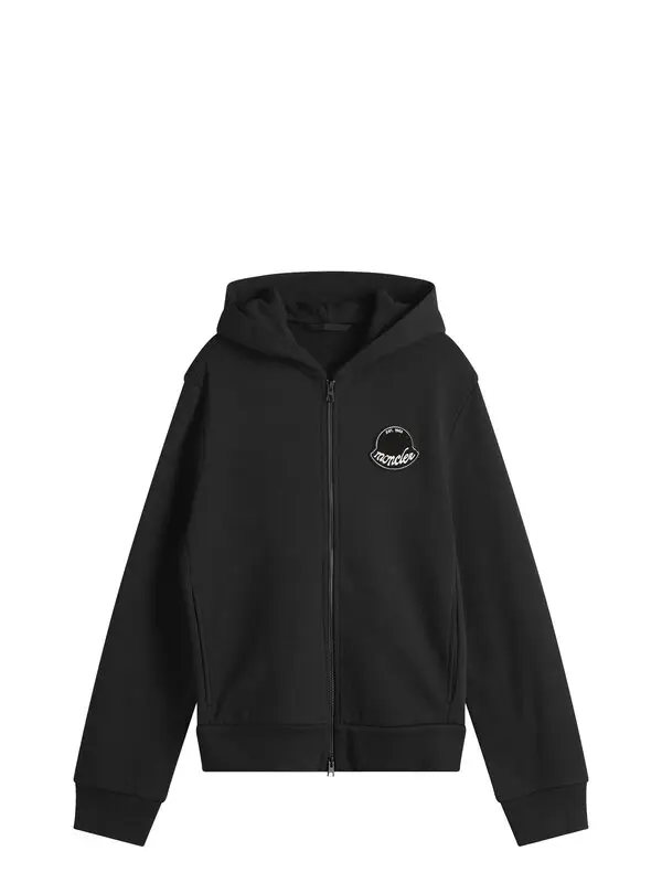 Moncler Logo Zip Hoodie - Black